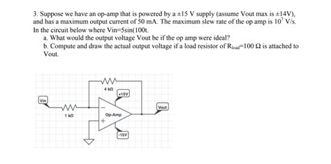 Solved 3 Suppose We Have An Op Amp That Is Powered By A ±15