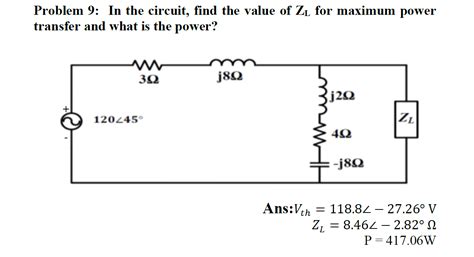 solved problem 9 in the circuit find the value of zų for