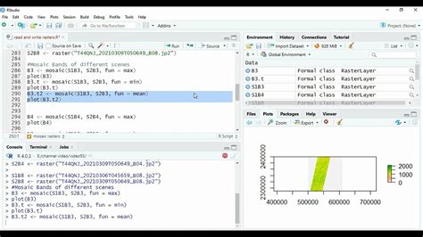 Mosaic Single Multiple Band Rasters In R Youtube
