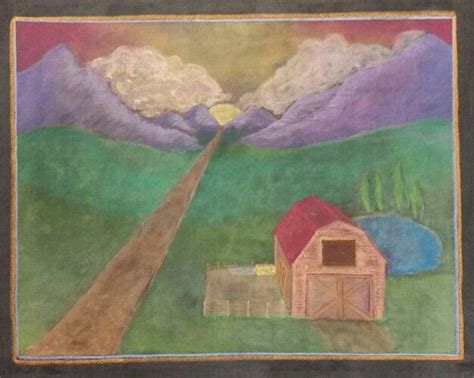 One Point Perspective Barn Drawing