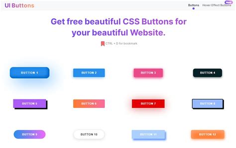 Diffrent Types Of CSS Button For Websites Built With Vue Js