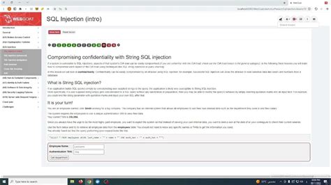 Sql Injection Intro Webgoat Youtube