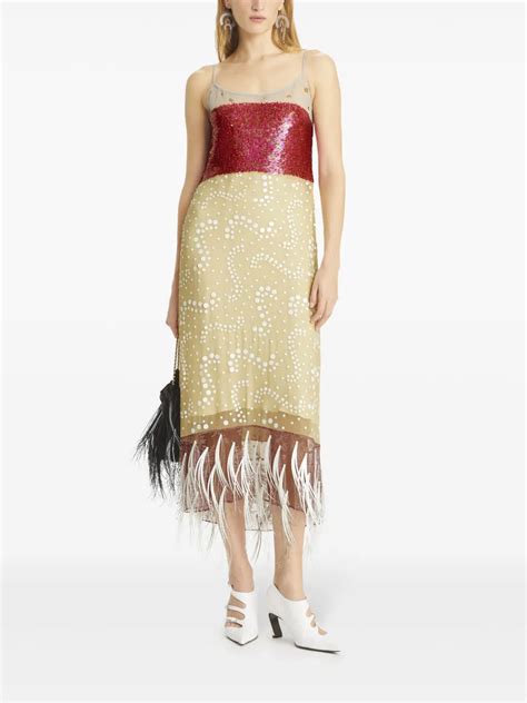 Tory Burch Embroidered Slip Dress In Pebbled Light Gray Modesens