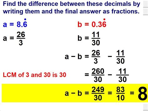 Fractions Terminating And Recurring Decimals Teaching Resources