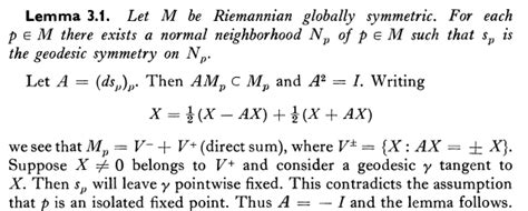 Differential Geometry Why Does It Follow That S P Is A Geodesic Symmetry Mathematics