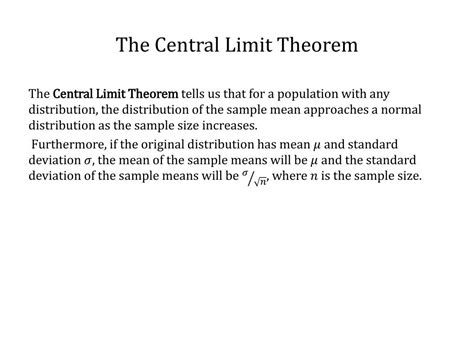 PPT The Central Limit Theorem PowerPoint Presentation Free Download ID 2494126