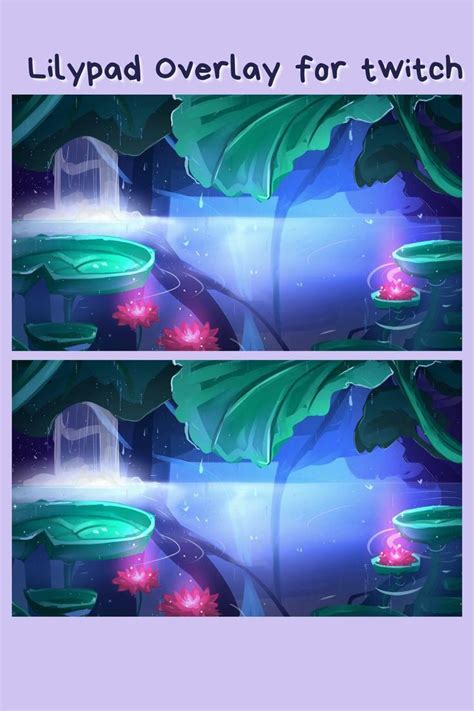 cute magical animated lilypad overlay bundle for twitch animated overlay twitch magical