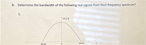 Solved B Determine The Bandwidth Of The Following Real Chegg Com
