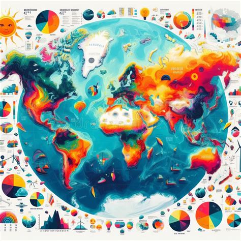 14 4 Map Infographic Showing The Global Distribution Of Renewb Stock