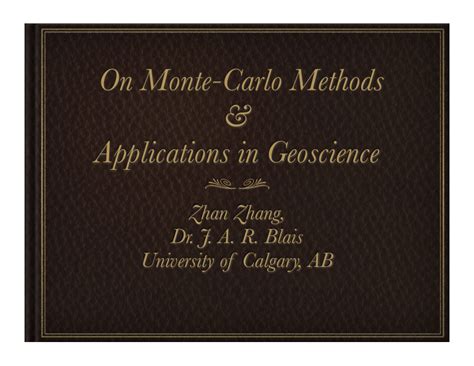 PDF On Monte Carlo Methods And Applications In Geoscience