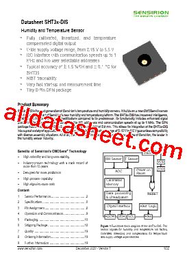 SHT3X DIS Datasheet PDF Sensirion AG Switzerland