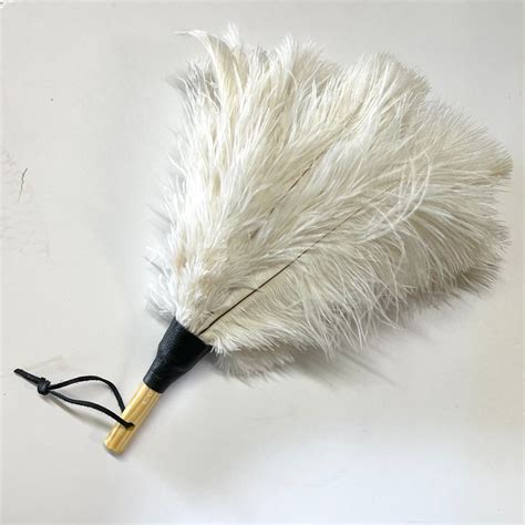 Ostrich Feather Wooden Cleaning Duster 35cm White Au