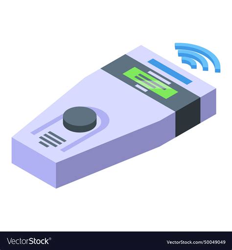 Button Device Microchip Icon Isometric Royalty Free Vector