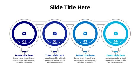 4 Flat Circles With Continuous Arrow Infographic Inforgraphics And Slides