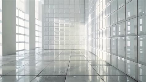A Perfectly Symmetrical Grid Of Square Tiles Giving The Wall A Clean