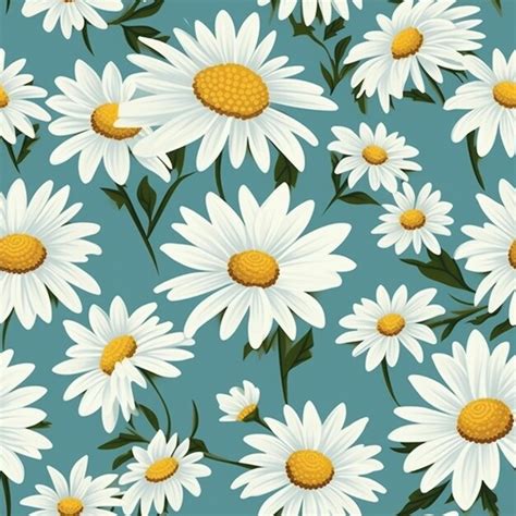 Premium AI Image Seamless Daisy Digital Art For Versatile Use