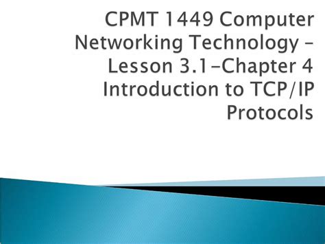 Ppt Identify And Explain The Functions Of The Core Tcpip Protocols Explain How The Tcpip