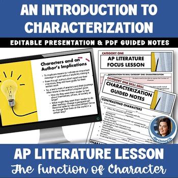 AP Literature Introduction To Characterization Character Complexity Function