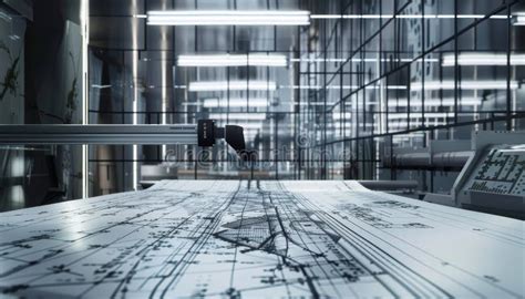 Engineering Office Using Large Format Plotter For Wide Design Engineering Office Using Large Format Plotter For Wide Design
