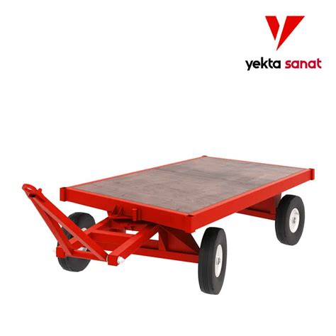 ترولی حمل بار سنگین با کفی تخته سه لا کد 402 یکتاصنعت ترشیز