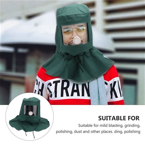 Badu Bg Пясъкоструен инструмент за защита на лицето Каска за пясъкоструене на качулка