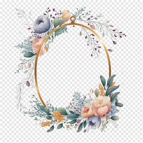 إطار معلق الإطار مع الزهور Png