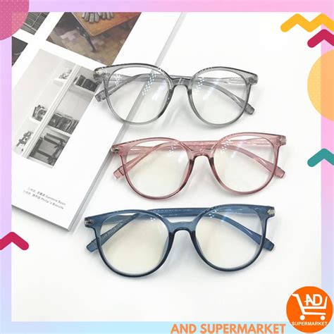 Jual Kacamata Perempuan Fashion Kacamata Semi Transparan Dewasa Fashion Terkini Km Shopee