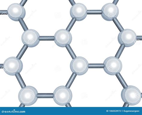 Graphene Layer Fragment 3 D Scheme Stock Illustration Illustration