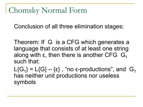 Normal Forms For Context Free Grammars Ppt