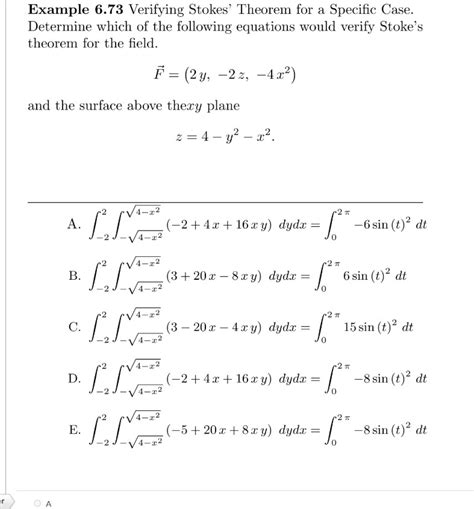 Solved Example 6 73 Verifying Stokes Theorem For A Chegg Com