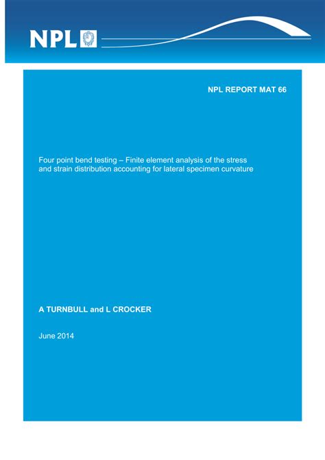 Pdf Four Point Bend Testing Finite Element Analysis Of The Stress