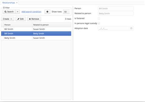 A Single Combined Editbrowse Screen For Inheritance Entities With Fieldgroups For Each Entity