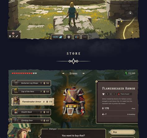 Game Ui For The Legend Of Zelda Breath Of The Wild Behance