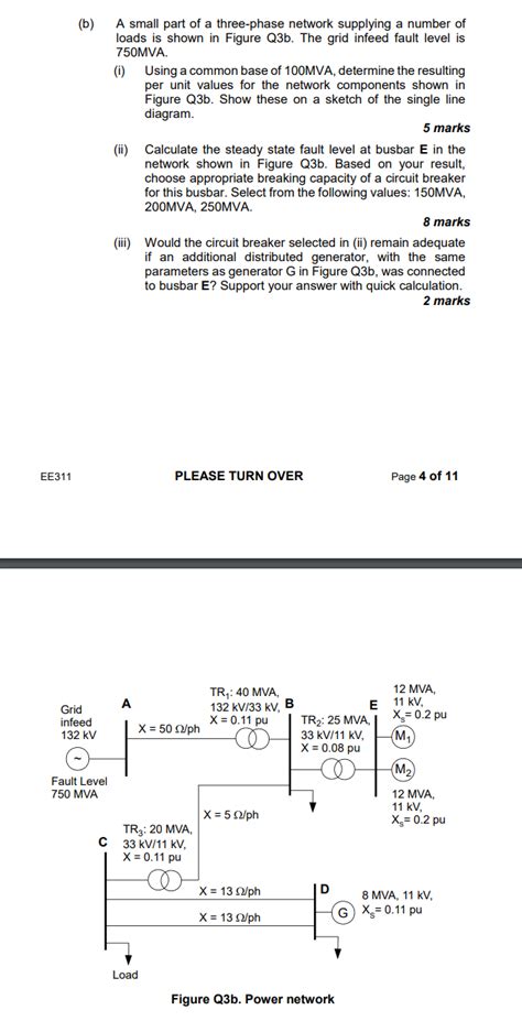 Solved B A Small Part Of A Three Phase Network Supplying A
