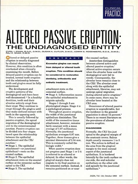 10 Altered Passive Eruption The Undiagnosed Entity Download Free Pdf Periodontology