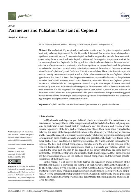 Pdf Parameters And Pulsation Constant Of Cepheid