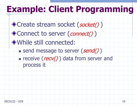 PPT EECS122 Communications Networks Socket Programming PowerPoint
