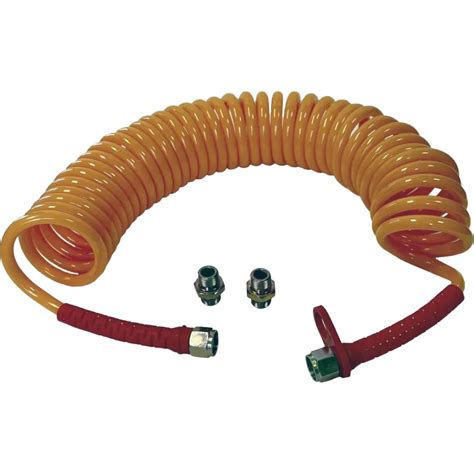 Шланг пневматический полиуретановый спиральный 7 м 6 5х10 мм наружная и внутренняя резьба