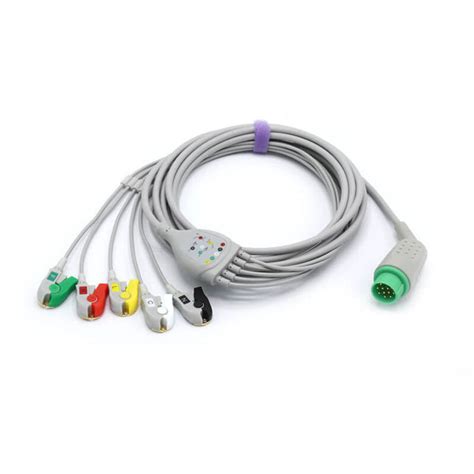 Compatible Schiller Ecg Cable 5 Leads Standard Iec Pinchgrabber Conne