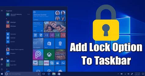How To Add Lock Option To The Taskbar In Windows