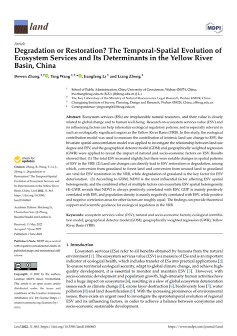 Pdf Degradation Or Restoration The Temporal Spatial Evolution Of Ecosystem Services And Its
