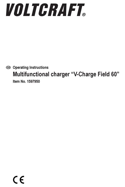 Voltcraft V Charge Field Battery Charger Operating Instructions Manual Manualslib