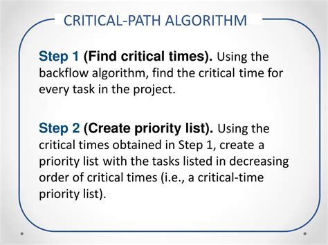PPT Critical Paths And Critical Paths Algorithm PowerPoint