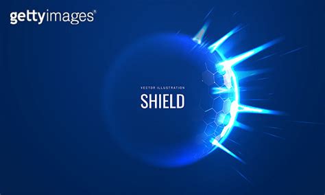 Dome Shield Geometric Vector Illustration On A Blue Background Bubble Shield Futuristic For