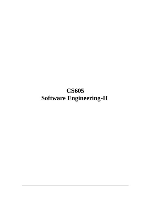 Software Engineering II CS Software Engineering II Table Of Studocu