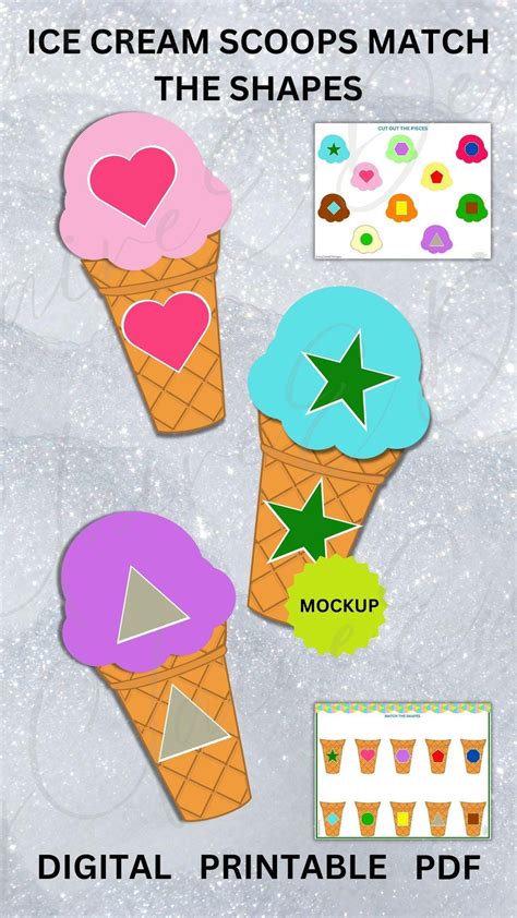Ice Cream Scoops Match The Shapes Activity Printable Shapes Activities
