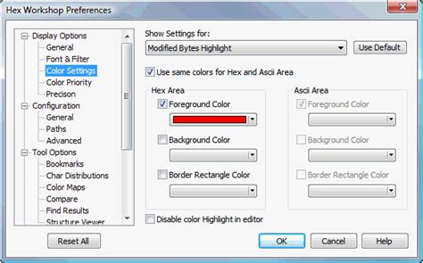 Color Settings Display Options Preferences