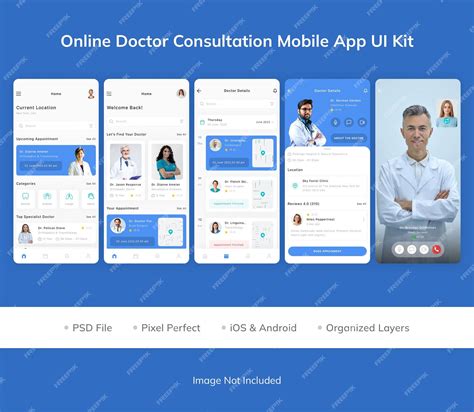 Premium Psd Online Doctor Consultation Mobile App Ui Kit