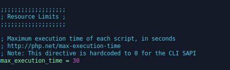 Aumentar el limite de tiempo maximo de ejecución de un script en PHP