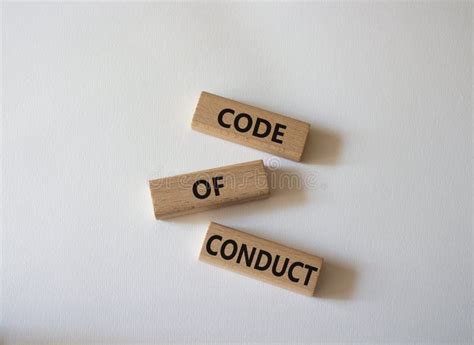 Code Of Conduct Symbol Wooden Blocks With Words Code Of Conduct